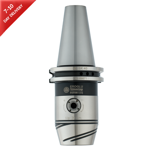 DIN 69871 SK50 - 3-16mm NC-Drill chuck for right and left rotation ER-Plus Dual Contact/Face ...