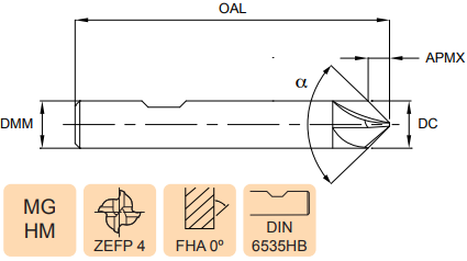10mm 4 Flute 90° Solid Carbide Chamfer Mill - Europa Tool 199323 | EW ...