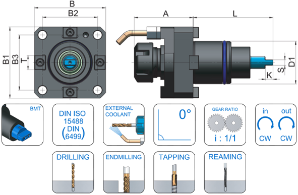 VDI 65 Axial Driven Tooling ER32 Collet Chuck to Suit BMT 65 Coupling ...