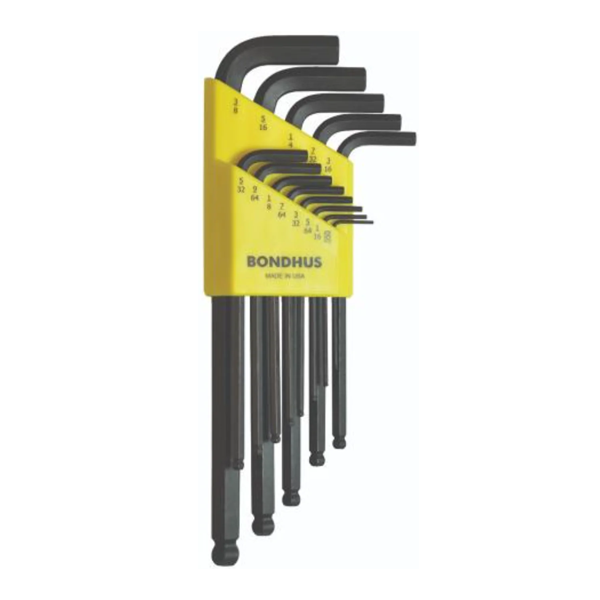 BONDHUS BLX13 BallEnd Hex Key 13pcs Imperial Set (0.050" - 3/8") - BON ...