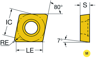 CCMT 12 04 04-MM CoroTurn® 107 Turning Inserts (Pack of 10) - Grade: 2 ...