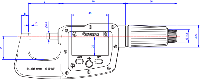 75-100mm DigiMic - Digital External Micrometer - Bowers Group | EW ...