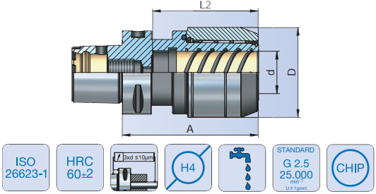 Capto EPS 63 - EKS 32mm Precision Milling Chuck EPS (ISO 26623-1 ...