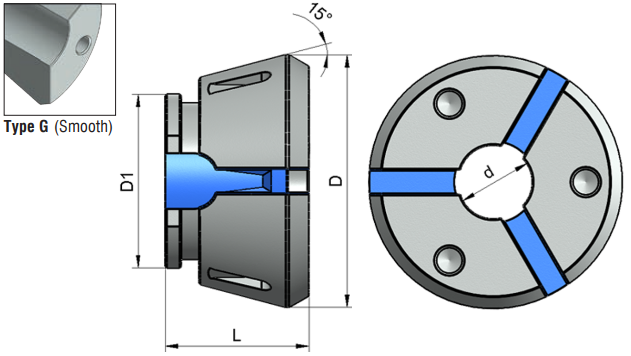 Spann-ER SP100.ERG - 68.0mm Type G Smooth Clamping Head Collet - Eroglu ...