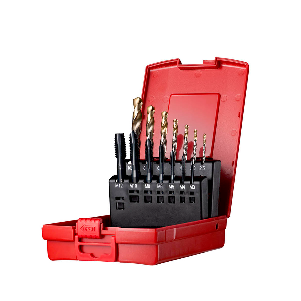 Dormer Spiral Point Tap and Drill Set - Tin Coated - Metric A002 Drills ...