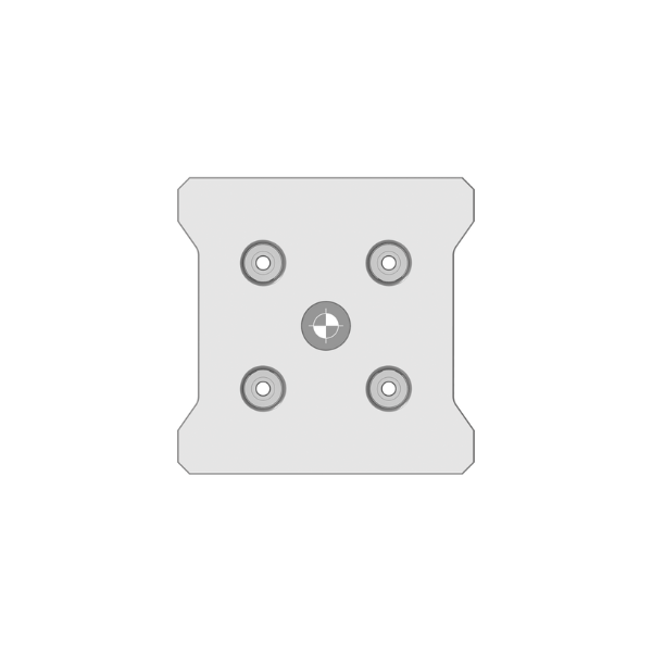 52mm Low Profile Base (Steel) For 5 Axis Vices (Mounting: 96mm Pitch ...