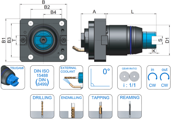 VDI 65 Axial Driven Tooling ER32 Short Collet Chuck to Suit Tsugami ...