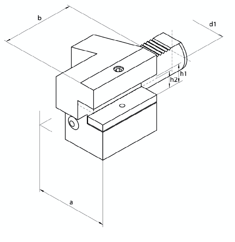 VDI Static Tooling C3 Axial Overhead Holders, Right Hand VDI50 C3 32 x ...